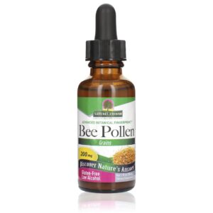 nature's answer bee pollen supplement with organic alcohol, 1-fluid ounce | packed with enzymes & vitamins | natural proteins | promotes overall wellness