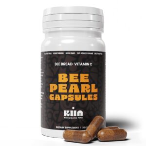 kiin bee bread capsules - fermented bee pollen immunity & metabolism supplement, 100% natural superfood, vitamin b group, antioxidants, omega 3 6 9