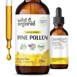 pine pollen tincture - immune support supplement w/organic pine pollen - alcohol-free drops w/wildcrafted scots pine pollen and pinus sylvestris - antioxidants supplement w/pine pollen extract -2oz