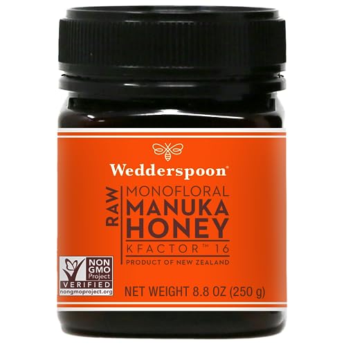 Wedderspoon Raw Premium Manuka Honey KFactor 16, 8.8 Oz, Unpasteurized, Genuine New Zealand Honey, Multi-Functional, Non-GMO Superfood