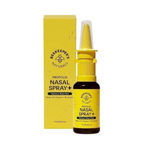 beekeeper's naturals propolis nasal rinse spray max, relief for adults w/eucalyptus, oregano & saline, clears nasal congestion, moisturizes sinus canal, & decongest sinus cavities, 1 fl oz