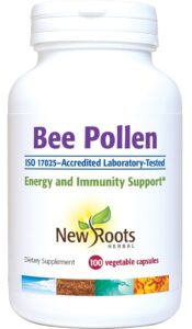 new roots herbal bee pollen 1000mg (100 count) | all natural bee pollen capsule supplement | rich in minerals, vitamins & essential amino acids for antioxidant support and bee vitality | non-gmo