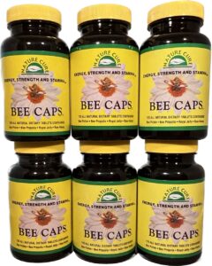 nature cure original bee caps in brown bottles - 6 bottles - 120 count each bottle