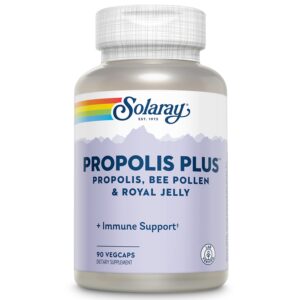 solaray propolis plus | healthy immune system support with propolis, bee pollen & royal jelly | 90 vegcaps