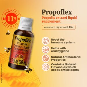 Beelife Propoflex Green Propolis Extract 20ml - 11% Dry Extract - Bee Propolis Tincture, High Artepillin-C Levels – Natural & Kosher Antioxidant-Rich Liquid Supplement for Health, Wellness Brazil 20ml