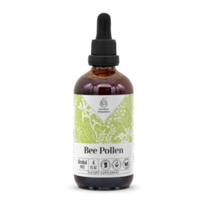 bee pollen alcohol-free natural tincture extract, immune system booster, liquid drops made from 100% bee pollen (4 fl oz)