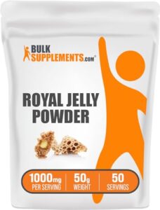 bulksupplements.com royal jelly powder - royal jelly supplement, royal jelly 1000mg - for immune support, gluten free, 1000mg per serving, 50g (1.8 oz) (pack of 1)