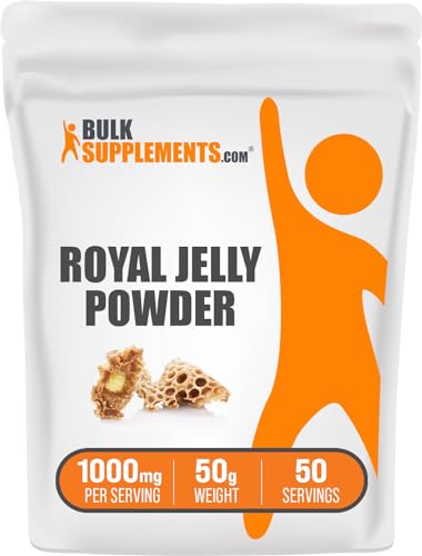 BulkSupplements.com Royal Jelly Powder - Royal Jelly Supplement, Royal Jelly 1000mg - for Immune Support, Gluten Free, 1000mg per Serving, 50g (1.8 oz) (Pack of 1)