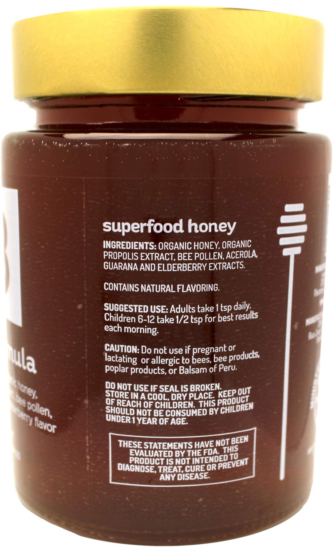 VITASUPPORTMD Superfood Organic Honey Fortified with Propolis - Aide with Immune Support, Energize Your Mind & Body with Bee Pollen, Vitamin C, Guarana, & Elderberry Bee Formula