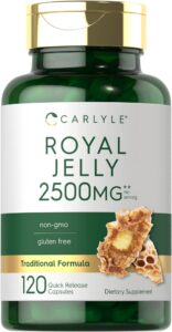 carlyle royal jelly capsule | 2500mg | 120 count | non-gmo and gluten free formula | traditional supplement