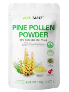 eco-taste pine pollen powder 6 ounce, wild harvested - pinus tabuliformis， 99% cracked cell wall