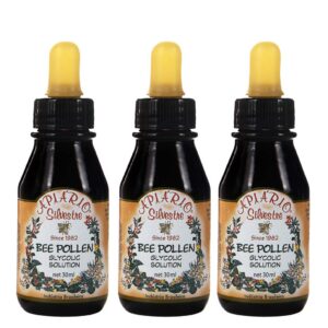 official distributor - 3 bottles of apiario silvestre brazilian bee pollen liquid glycolic extract -non alcoholic, wax free