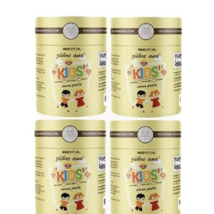 Natural Kids Cacao Propolis Paste - Bee Propolis Extract - Natural Immune Support & Gluten Free - Energy Boost, Mental Clarity - Bee Pollen, Royal Jelly (8 oz) (Pack of 4)