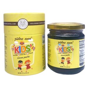 Zuhre Ana Natural Kids Cacao Propolis Paste - Bee Propolis Extract - Natural Immune Support & Gluten Free - Energy Boost, Mental Clarity - Bee Pollen, Royal Jelly (8 oz) (Pack of 2)