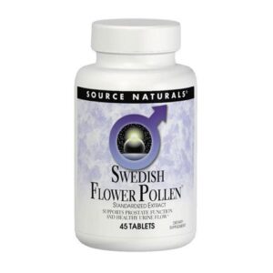 Source Naturals Swedish Flower Pollen Extract Supplement, Supports Prostate Function and Healthy Urine Flow - 45 Tablets