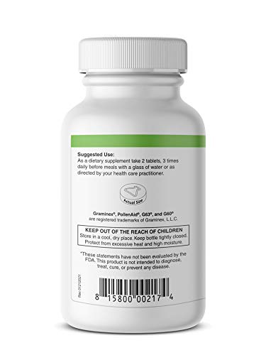 Graminex PollenAid Prostate Supplement: All Natural Prostate Support for Bladder Control & Urinary Tract Health, Rye Pollen Extract Made in USA, 200 Tablets (Pack of 2)