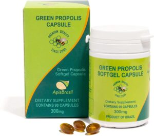 apisbrasil - brazilian green bee propolis capsule - 900mg/ daily per 3 softgels capsules- natural immune support - 90 count (pack of 1)