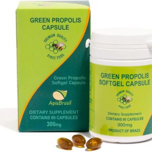 ApisBrasil - Brazilian Green Bee Propolis Capsule - 900mg/ Daily Per 3 Softgels Capsules- Natural Immune Support - 90 Count (Pack of 1)