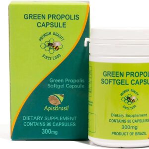 ApisBrasil - Brazilian Green Bee Propolis Capsule - 900mg/ Daily Per 3 Softgels Capsules- Natural Immune Support - 90 Count (Pack of 1)