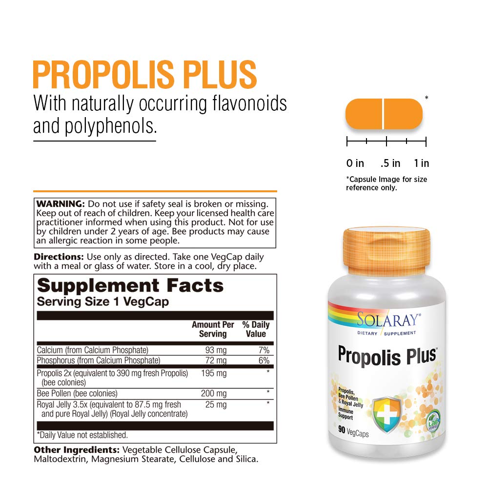 Solaray Propolis Plus - 90 Capsules