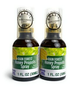 brazilian green bee propolis and rain forest honey oral spray, 2 bottle pack