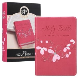 kjv holy bible, compact faux leather red letter edition - ribbon marker, king james version, pink