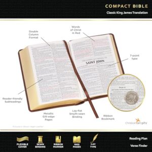 KJV Holy Bible, Compact Faux Leather Red Letter Edition - Ribbon Marker, King James Version, Pink