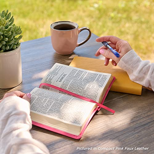 KJV Holy Bible, Compact Faux Leather Red Letter Edition - Ribbon Marker, King James Version, Pink