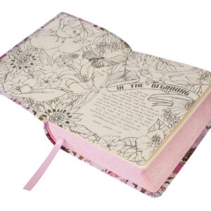 KJV Holy Bible, My Creative Bible, Faux Leather Flexcover - Ribbon Marker, King James Version, Pink Floral