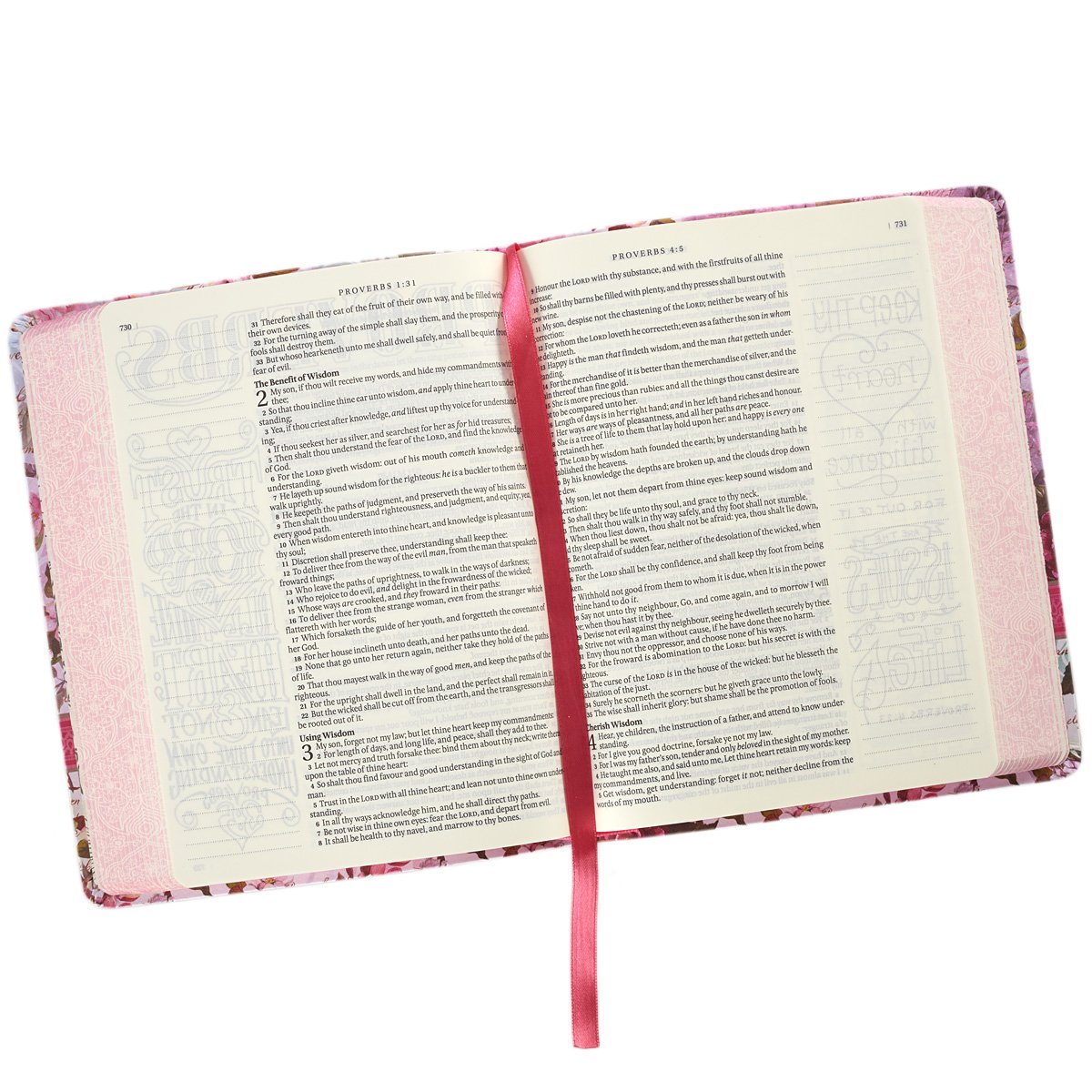 KJV Holy Bible, My Creative Bible, Faux Leather Flexcover - Ribbon Marker, King James Version, Pink Floral