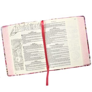 KJV Holy Bible, My Creative Bible, Faux Leather Flexcover - Ribbon Marker, King James Version, Pink Floral