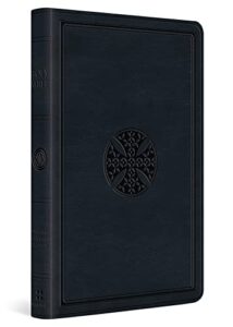 esv large print value thinline bible (trutone, navy, mosaic cross design)