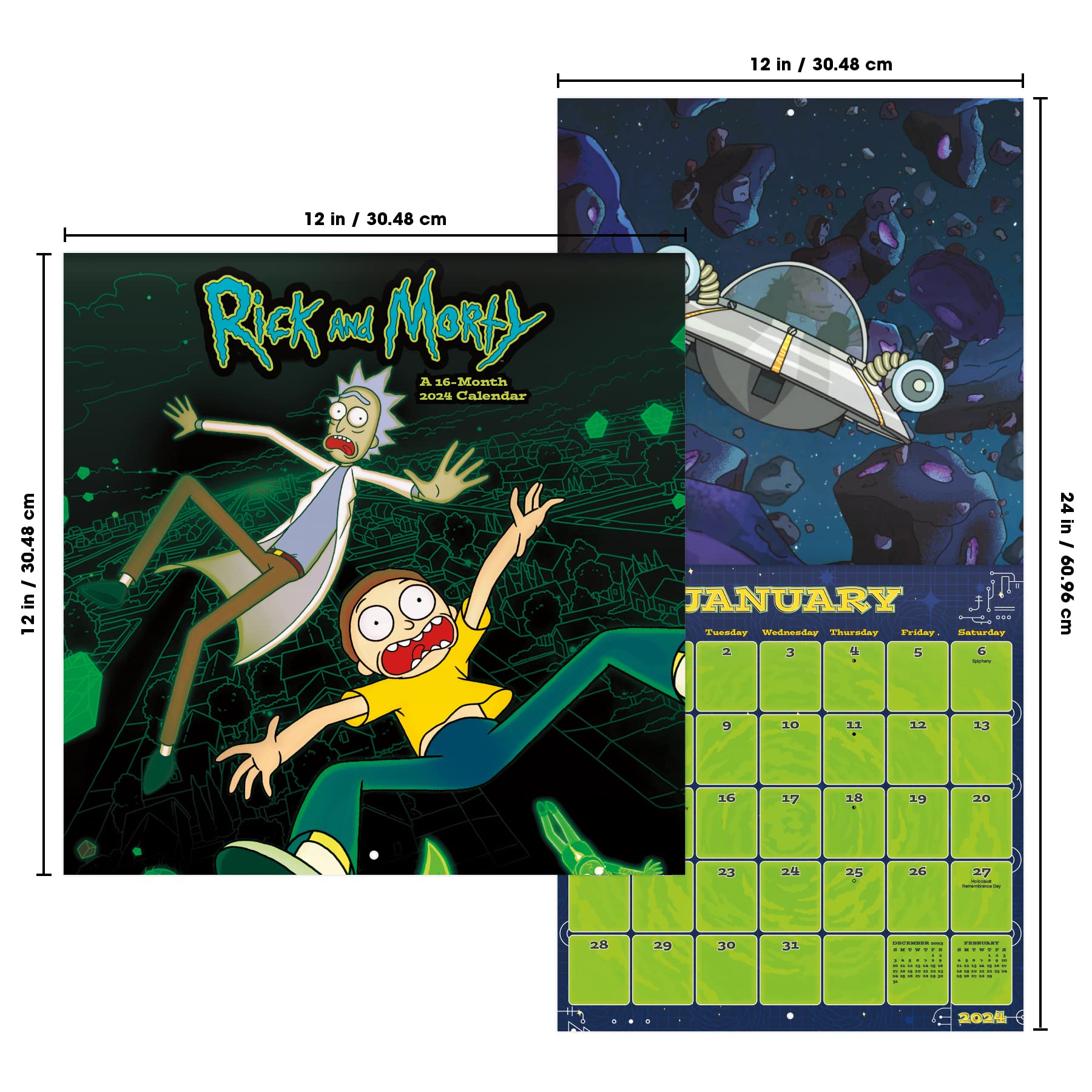 2024 Cartoon Network Rick and Morty Wall Calendar