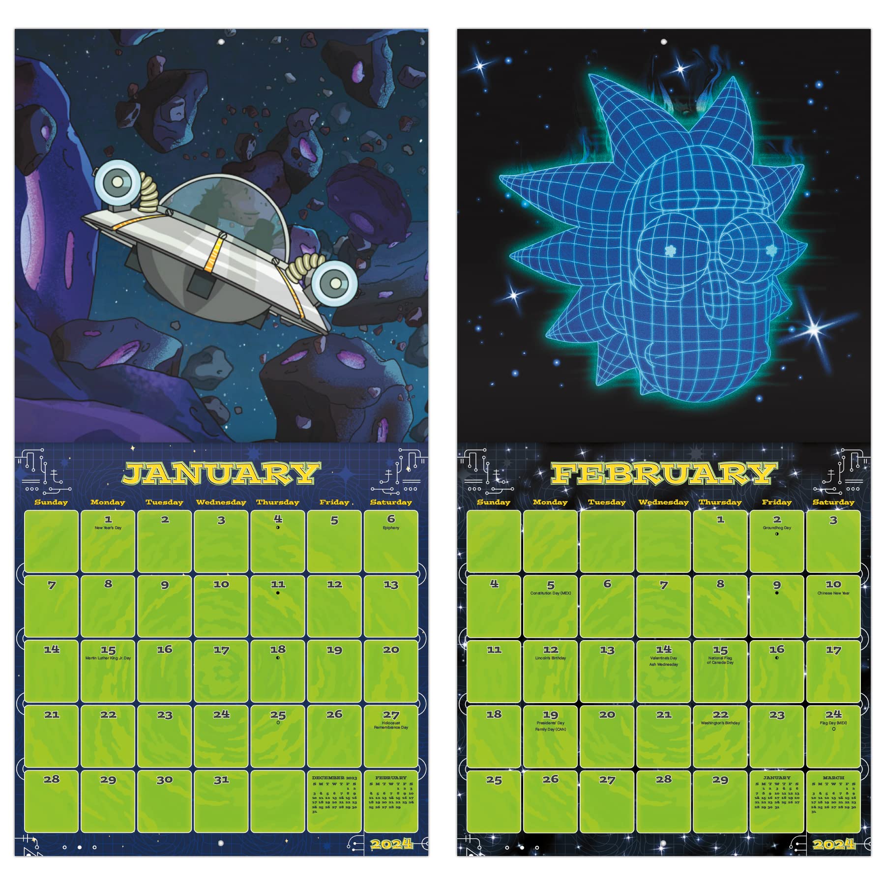 2024 Cartoon Network Rick and Morty Wall Calendar