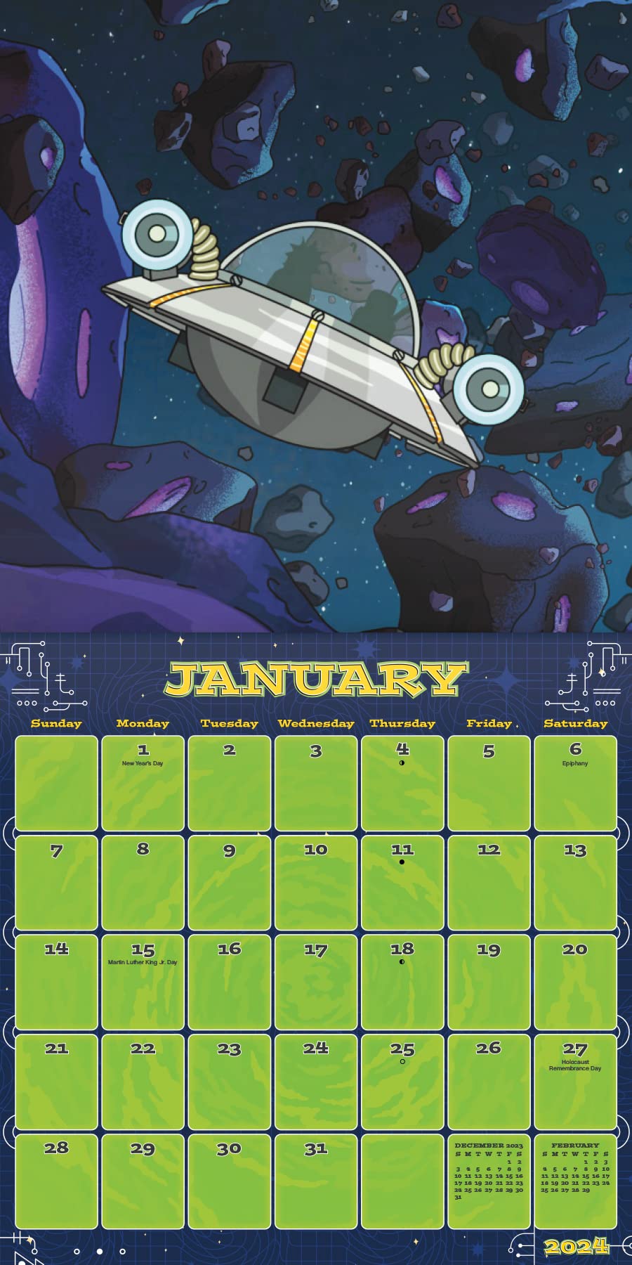 2024 Cartoon Network Rick and Morty Wall Calendar