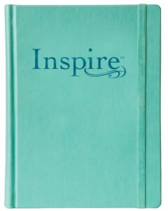 tyndale nlt inspire bible (hardcover, aquamarine): journaling bible with over 400 illustrations to color, coloring bible with creative journal space - religious gift that inspires connection with god