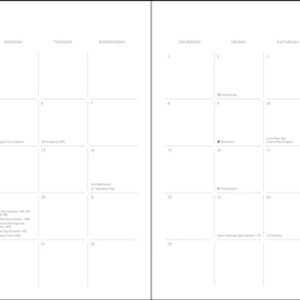 milk and honey 12-Month 2024 Monthly/Weekly Agenda Calendar