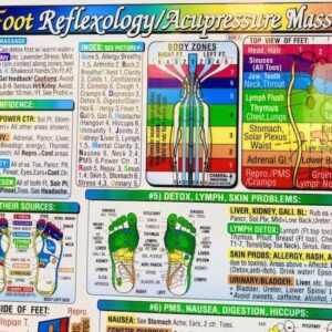 Rainbow® FOOT Reflexology/ Acupressure Massage CHART in the Inner Light Resources Rainbow® Cards & Charts Series. 8.5 x 11 in; 2-sided (Small Poster/ Large Card)