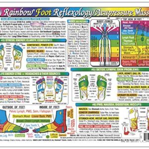 Rainbow® FOOT Reflexology/ Acupressure Massage CHART in the Inner Light Resources Rainbow® Cards & Charts Series. 8.5 x 11 in; 2-sided (Small Poster/ Large Card)