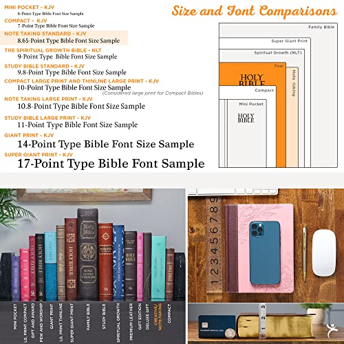 KJV Holy Bible, Note-taking Bible, Faux Leather Hardcover - King James Version, Brown/Pink