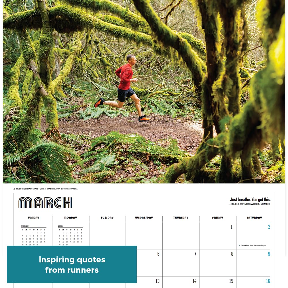 Runner's World 2024 Wall Calendar: Discover inspirational photography, training tips from the experts, motivational quotes, race dates and more!