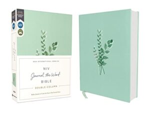 niv, journal the word bible (perfect for note-taking), double-column, cloth over board, teal, red letter, comfort print: reflect, take notes, or create art next to your favorite verses