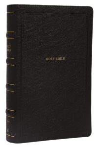 nkjv, end-of-verse reference bible, personal size large print, leathersoft, black, red letter, comfort print: holy bible, new king james version