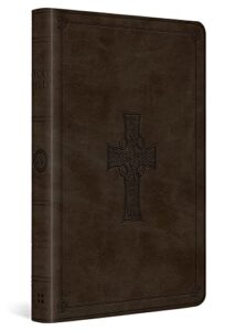 esv large print value thinline bible (trutone, olive, celtic cross design)