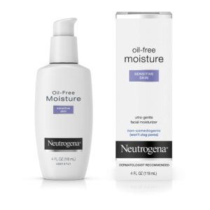 neutrogena oil free moisture daily hydrating facial moisturizer & neck cream with glycerin - fast absorbing ultra gentle lightweight face lotion & sensitive skin face moisturizer, 4 fl. oz