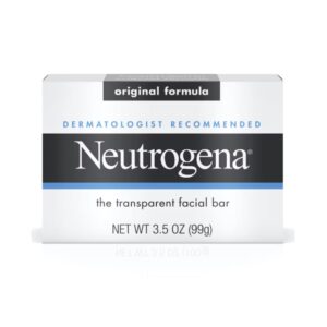 neutrogena original gentle facial cleansing bar with glycerin, pure & transparent face wash bar soap, free of harsh detergents, dyes & hardeners, 3.5 oz (pack of 6)