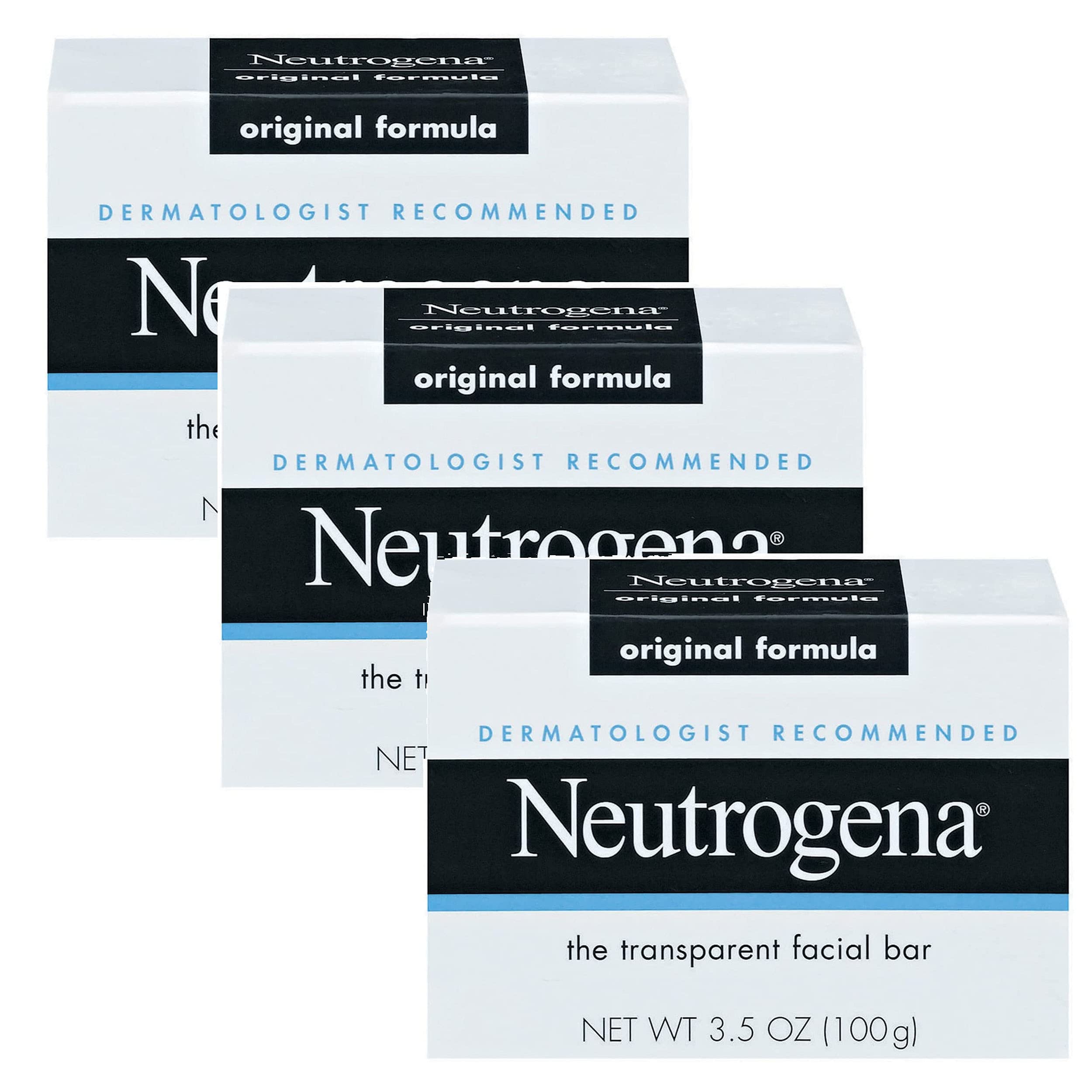 Neutrogena Transparent Facial Bar Bonus Pack, Original Formula - 3 ea