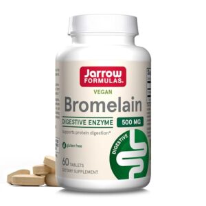 Jarrow Formulas Bromelain Tablets, 500 mg Dietary Supplement for Protein Digestion, 60 Tablets, 60 Day Supply