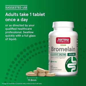 Jarrow Formulas Bromelain Tablets, 500 mg Dietary Supplement for Protein Digestion, 60 Tablets, 60 Day Supply