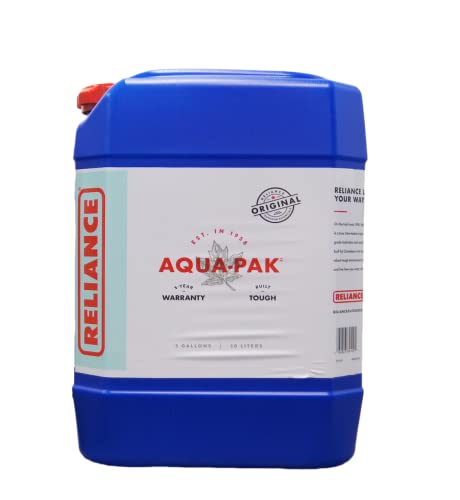 Reliance Products Aqua-Pak 5 Gallon Rigid Water Container, Blue, 11.5 Inch x 9.1 Inch x 15.4 Inch